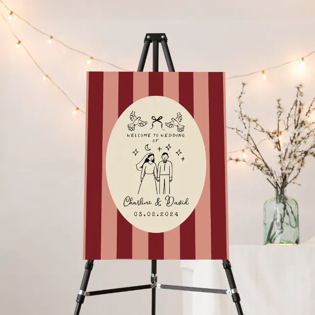 Hand Drawn Scribble Wedding Welcome Sign | Zazzle