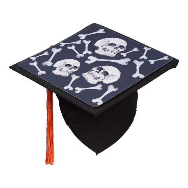 Hand Drawn Skull Pattern Graduation Cap Topper | Zazzle