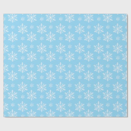 Hand Drawn Snowflakes Light Blue Holiday Wrapping Paper | Zazzle