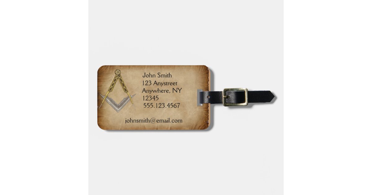 Hand Drawn Square and Compass Luggage Tag | Zazzle