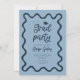 Hand Drawn Squiggly Line Navy Graduation Party Invitation | Zazzle