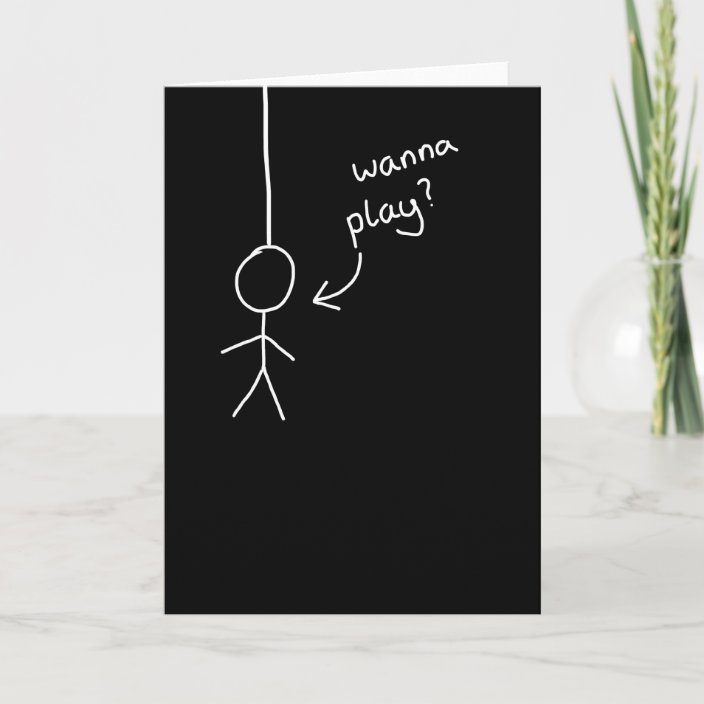 hand drawn Stick "hangman" figure card | Zazzle.com