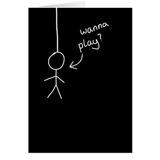 hand drawn Stick "hangman" figure card | Zazzle