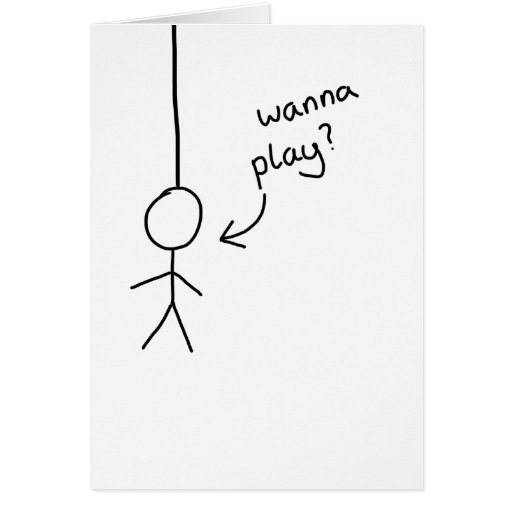hand drawn Stick "hangman" figure card | Zazzle