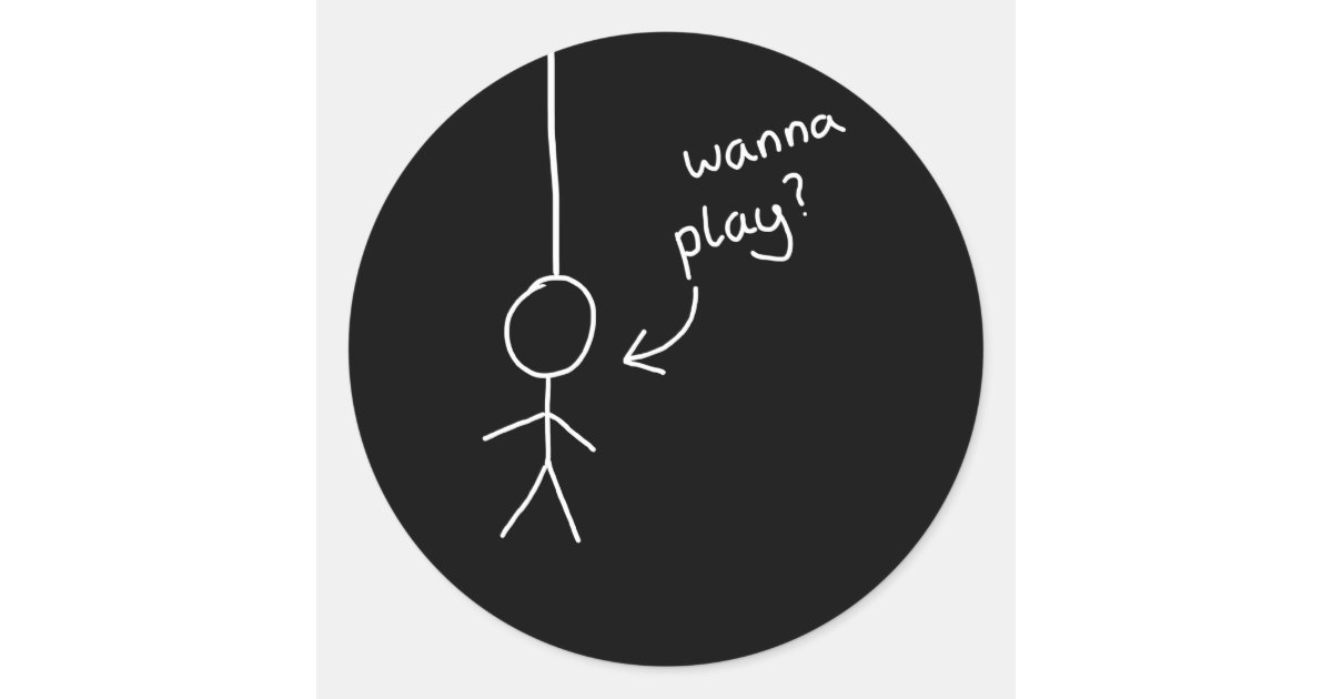 hand drawn Stick "hangman" figure sticker | Zazzle