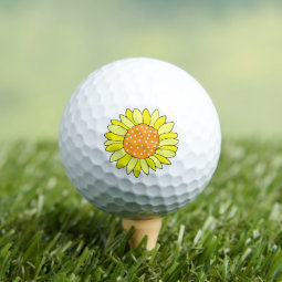 Hand Drawn Sunflower Golf Balls | Zazzle