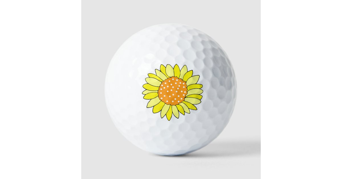 Hand Drawn Sunflower Golf Balls | Zazzle