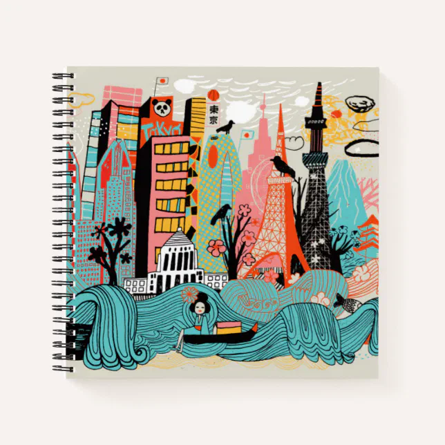 Hand Drawn Tokyo Japan Notebook | Zazzle