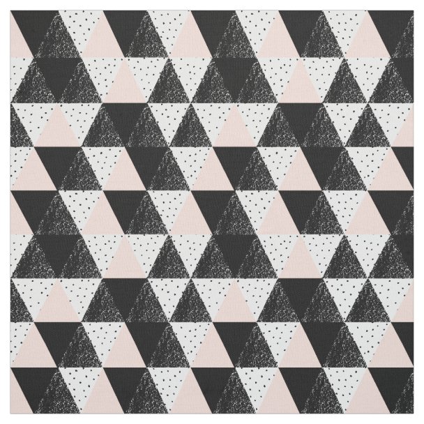 Geometric Triangle Hand Drawn Pattern Fabric | Zazzle