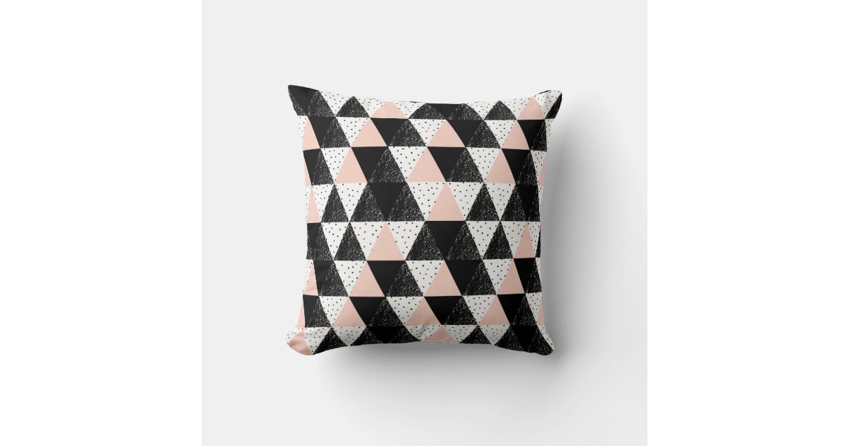Hand Drawn Triangle Geometric Pattern Throw Pillow | Zazzle