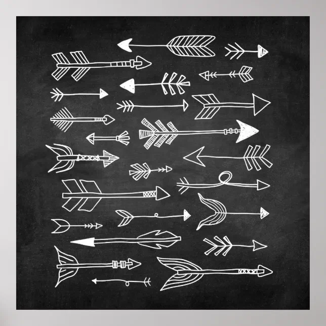 Hand Drawn Tribal Arrow Chalkboard Poster | Zazzle