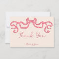Hand drawn vintage retro ribbon scribble wedding thank you card | Zazzle