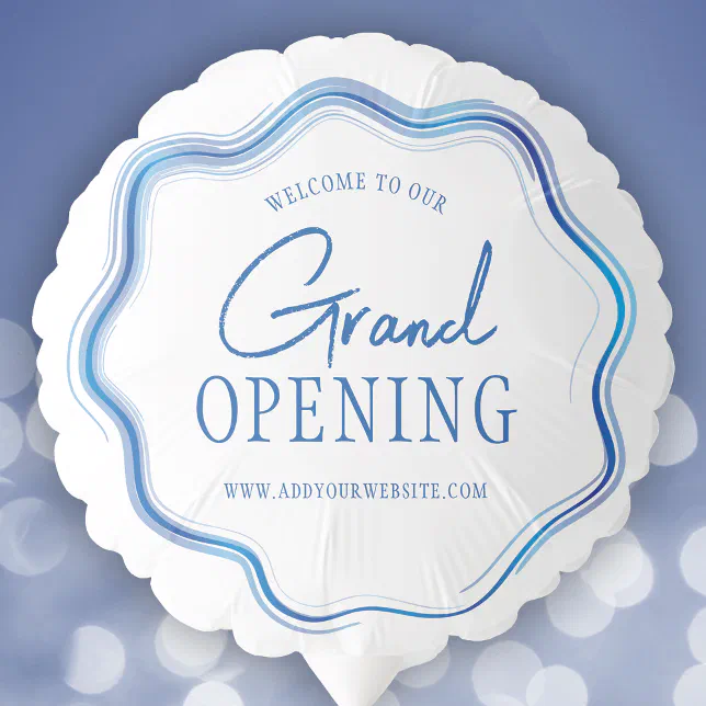 Hand Drawn Watercolor Blue Grand Opening Business Balloon | Zazzle
