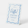 Hand Drawn Watercolor Blue White Logo Raffle Sign | Zazzle