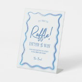 Hand Drawn Watercolor Blue White Logo Raffle Sign | Zazzle