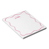 Hand Drawn Wavy Border Dark Pink Personalized Notepad | Zazzle