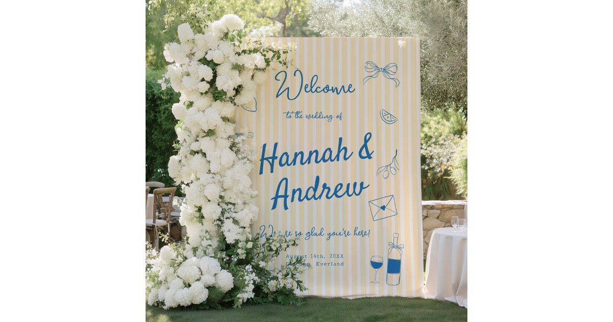Hand Drawn Wedding Backdrop Tapestry | Zazzle