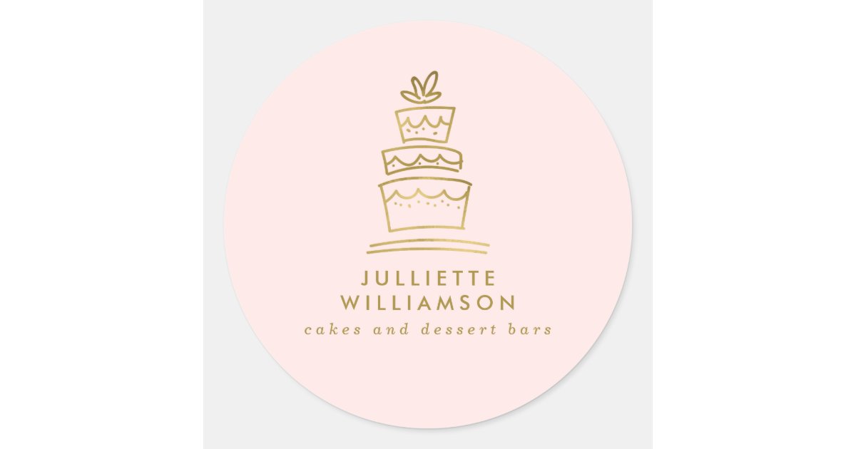 Hand Drawn Wedding Cake Watercolor Classic Round Sticker | Zazzle