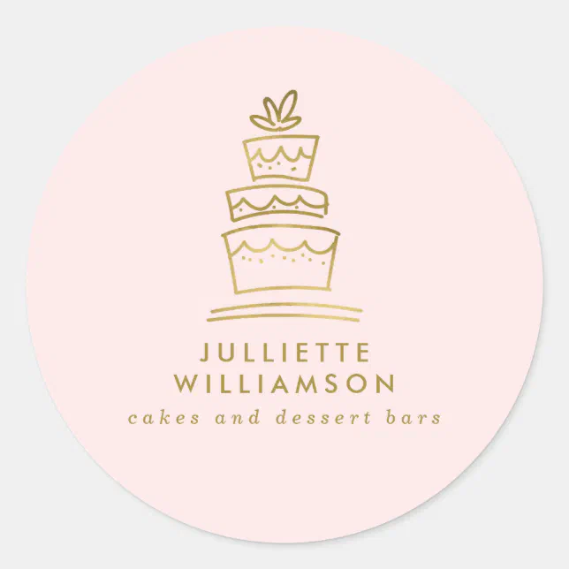 Hand Drawn Wedding Cake Watercolor Classic Round Sticker | Zazzle