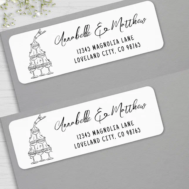 Hand Drawn Wedding Return Address Label | Zazzle