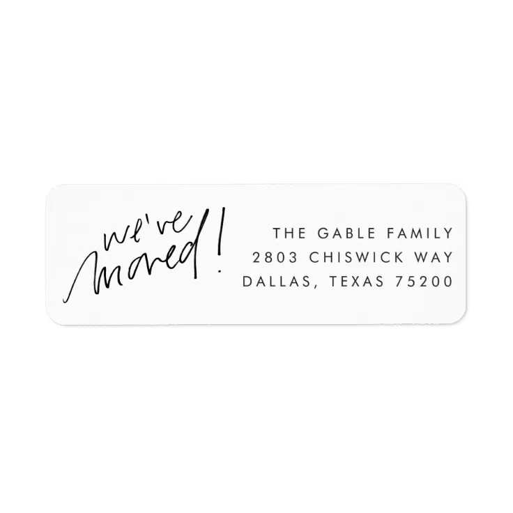 Hand Drawn We've Moved Return Address Labels | Zazzle