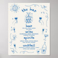 Hand Drawn Whimsical Bar Menu Wedding Sign | Zazzle