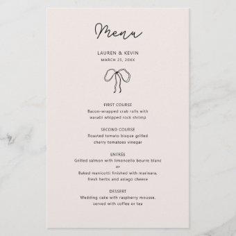 Hand Drawn Whimsical Ribbon border menu with name | Zazzle