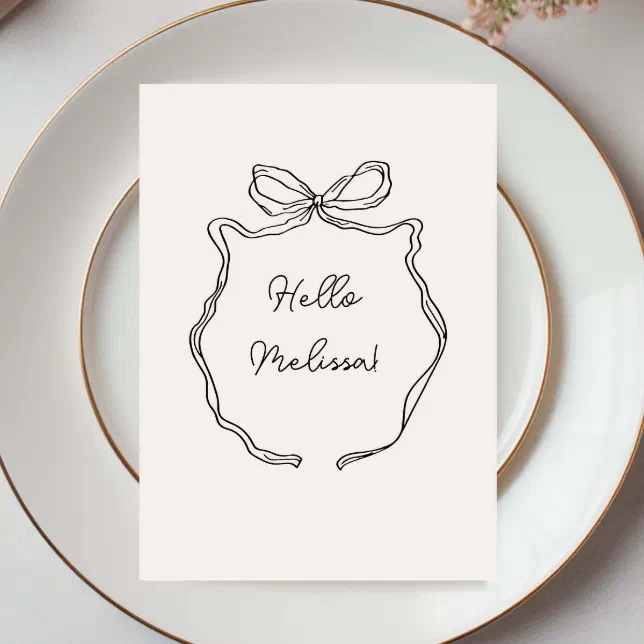 Hand Drawn Whimsical Ribbon border menu with name | Zazzle
