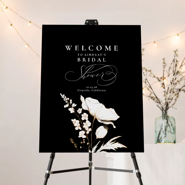 Hand-drawn Wildflowers Elegant Modern Welcome Sign | Zazzle