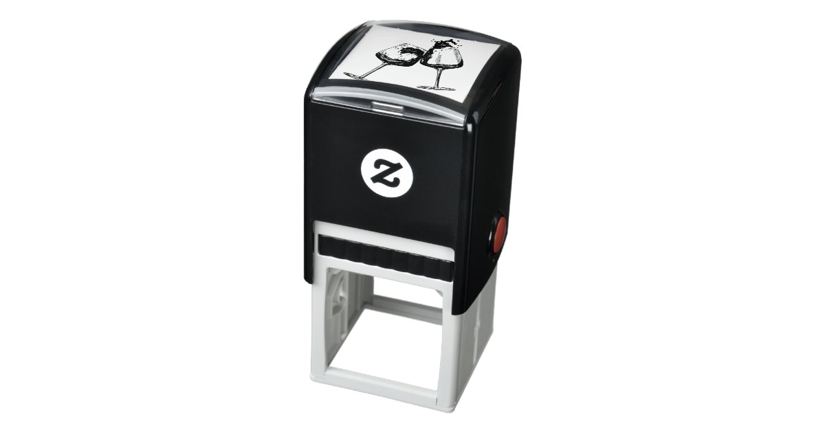 Hand drawn wine glass drink self-inking stamp | Zazzle