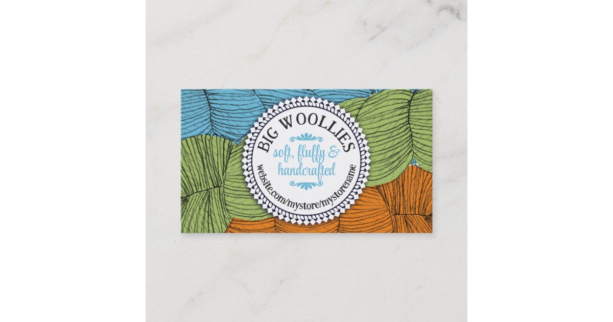 hand drawn yarn knitting crochet business cards | Zazzle