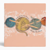 Hand drawn yarn knitting needles pattern binder | Zazzle