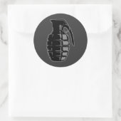 Hand Grenade - gray Classic Round Sticker | Zazzle