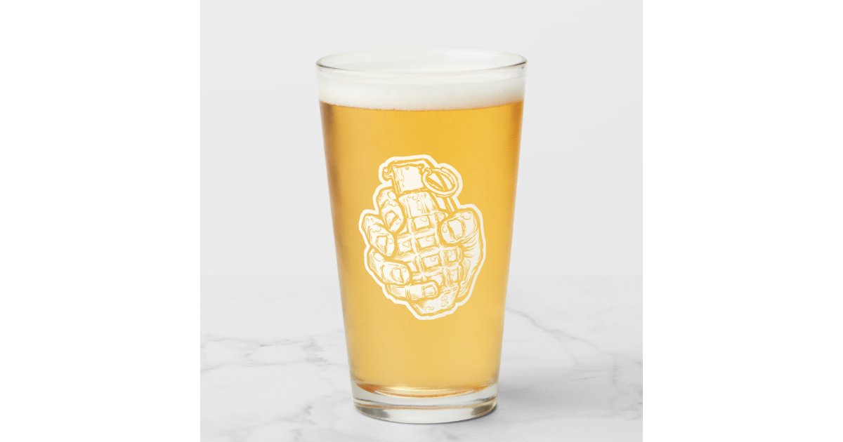 Hand Grenade In Comics Style Glass | Zazzle