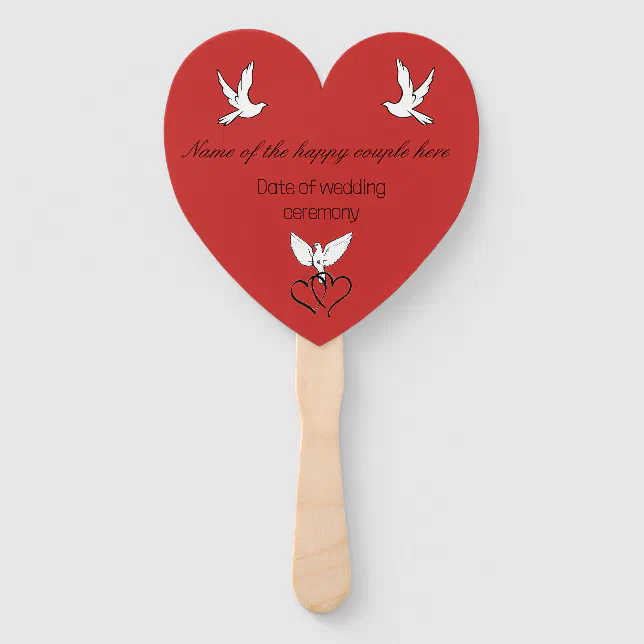 Hand Held Fan - Red Pride Wedding Keepsake Fan | Zazzle