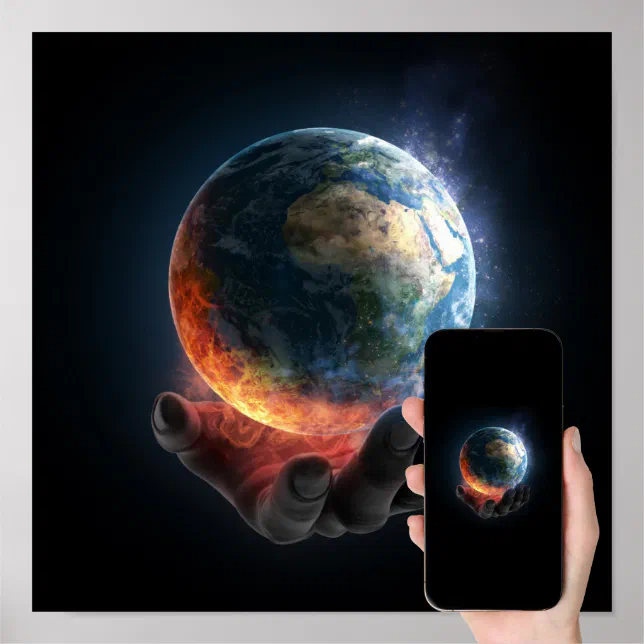 Hand Holding Earth Poster | Zazzle