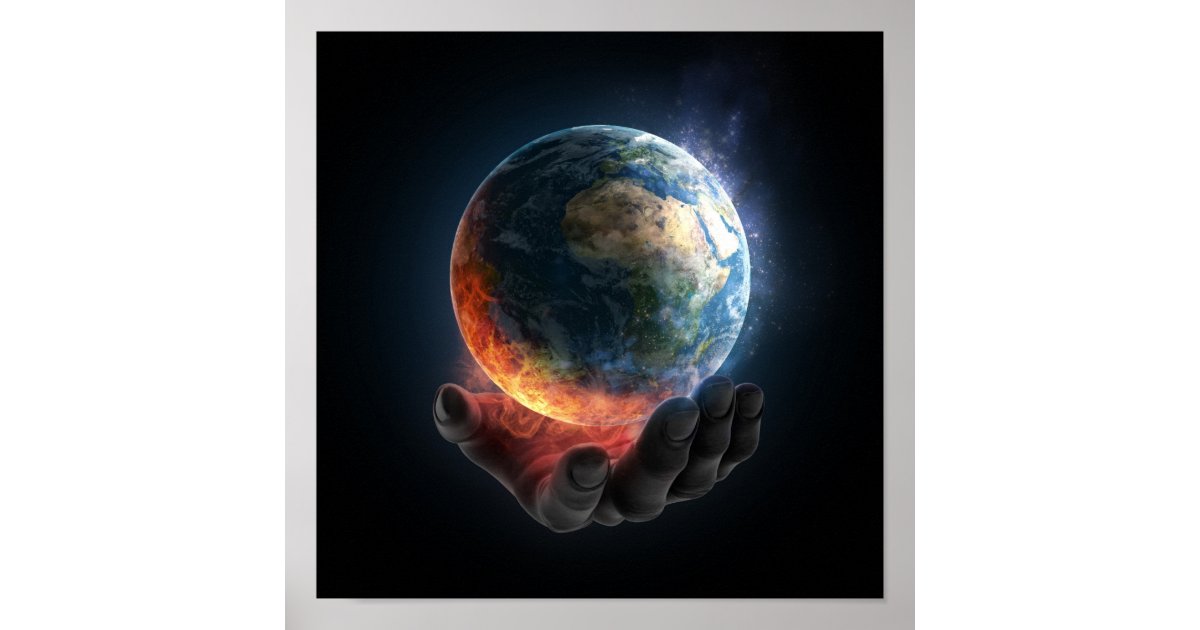 Hand Holding Earth Poster | Zazzle