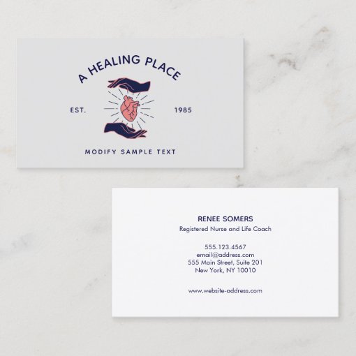 Hand Holding Human Heart Holistic Healer Business Card | Zazzle