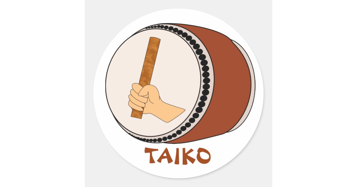 Hand Holding Stick Taiko Drum Japanese Drumming Classic Round Sticker ...