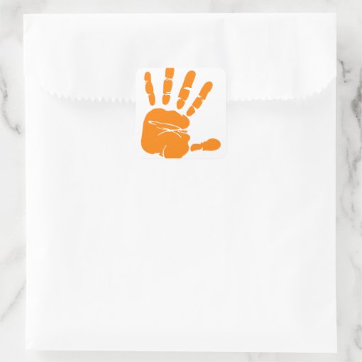 Hand impression square sticker | Zazzle