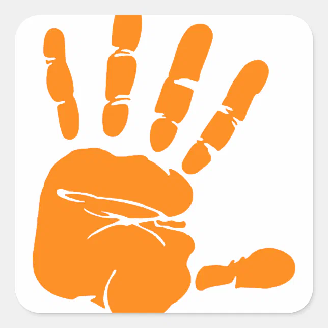 Hand impression square sticker | Zazzle