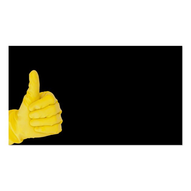 Hand in yellow latex glove business card template