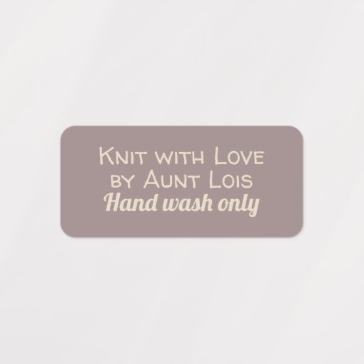 Hand Knit Cleaning Care Instructions Labels | Zazzle