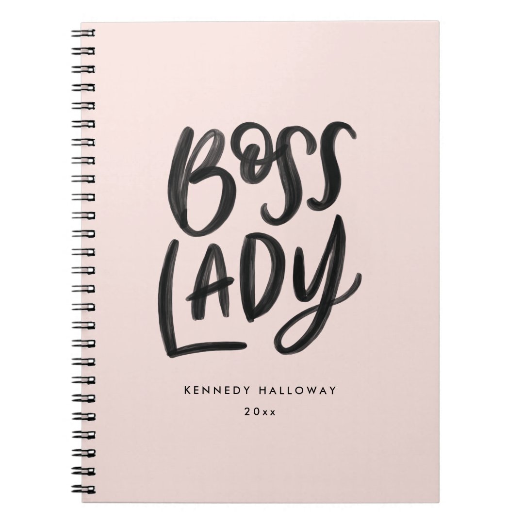 Hand Lettered Boss Lady Spiral Notebook | Zazzle
