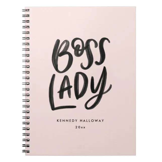 Hand Lettered Boss Lady Spiral Notebook | Zazzle