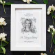 Hand Lettered Chic Flourish Grey Photo Memorial Poster | Zazzle