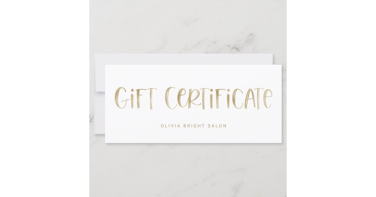 Hand Lettered Font Gold | Gift Certificate | Zazzle