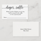 Hand Lettered Script Diaper Raffle Enclosure Card | Zazzle