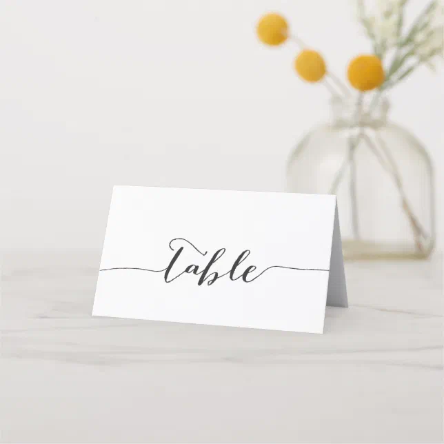 Hand Lettered Script Table Names Initial Wedding Place Card | Zazzle