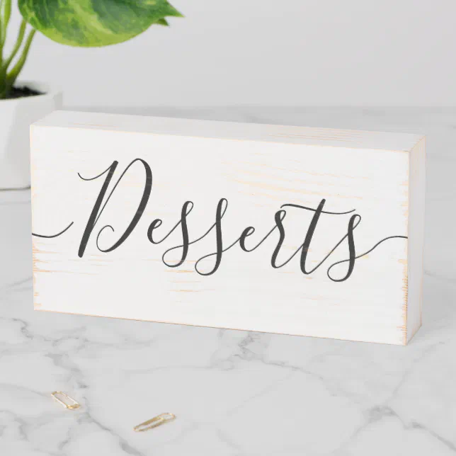 Hand lettered style text custom word wedding table wooden box sign | Zazzle